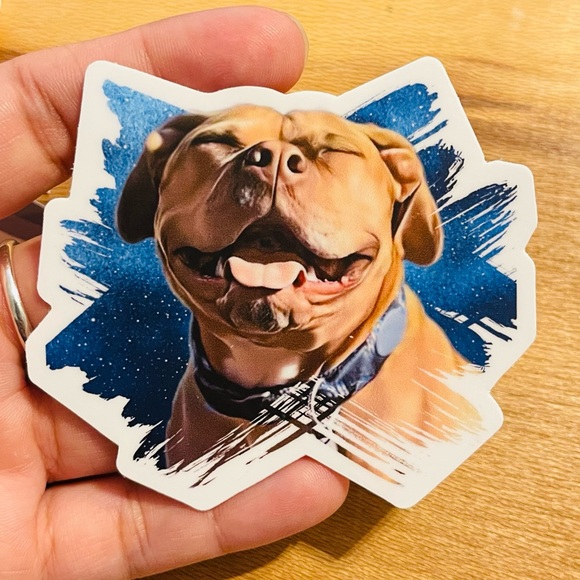 Art | Happy Pitbull Sticker | Poshmark